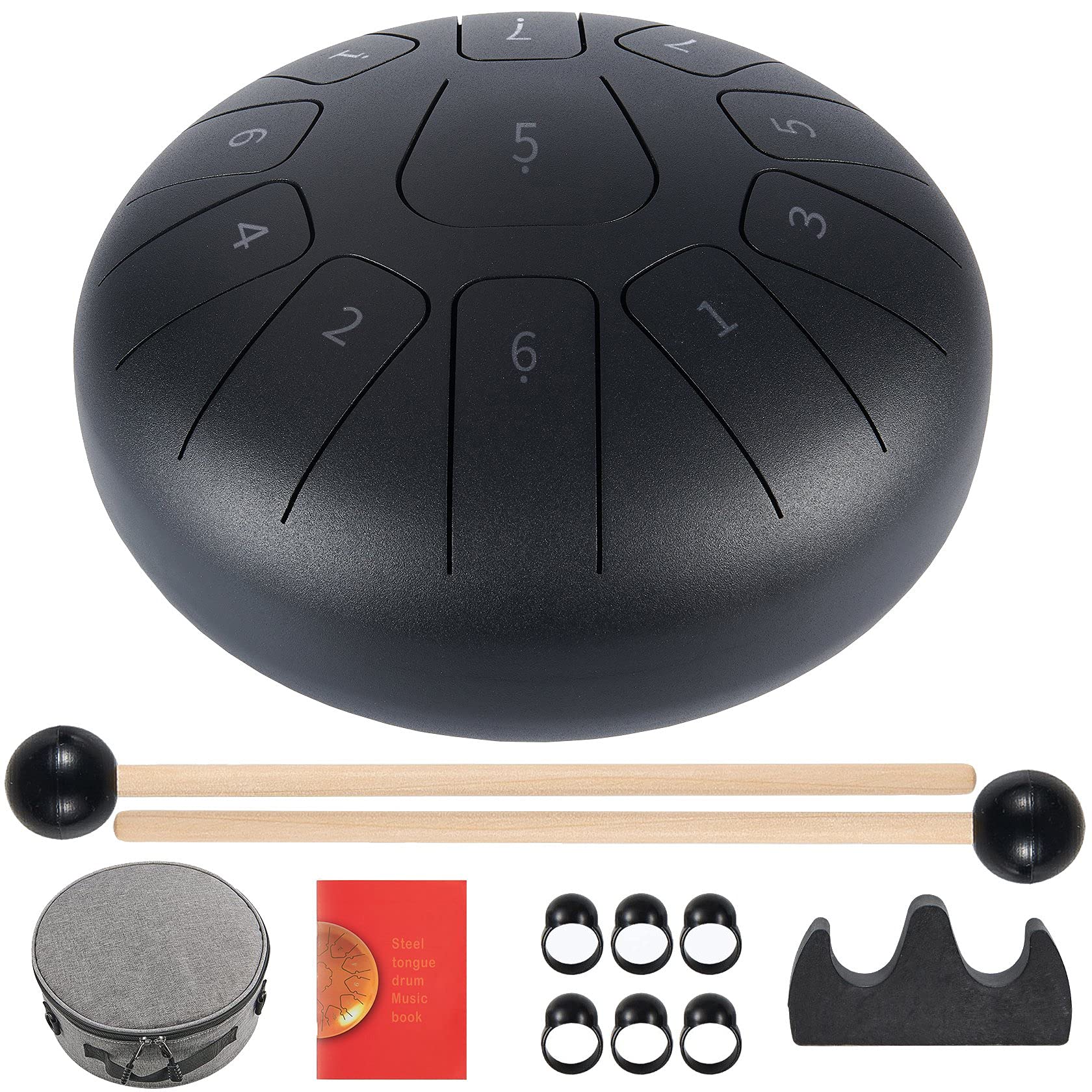 Steel Drum, Steel Tongue Drum 10 Inches 11 Notes, Percussion Instrument Handpan Healing Drum