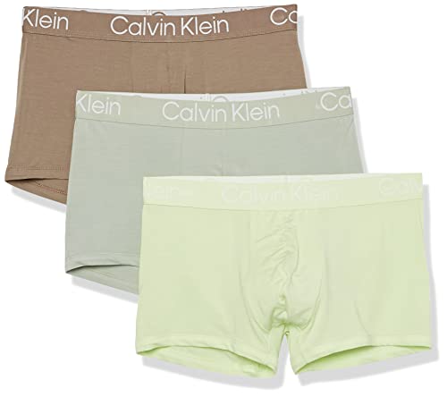 Calvin Klein Men's Ultra Soft Modern Modal Trunk, Natural Gray, Spring Onion, Frosted Fern