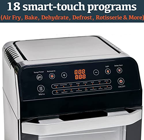 Yedi Total Package 18-in-1 Air Fryer Oven, Air Fryer with Rotisserie and Dehydrator + 100 Recipes, 12.7 Quart