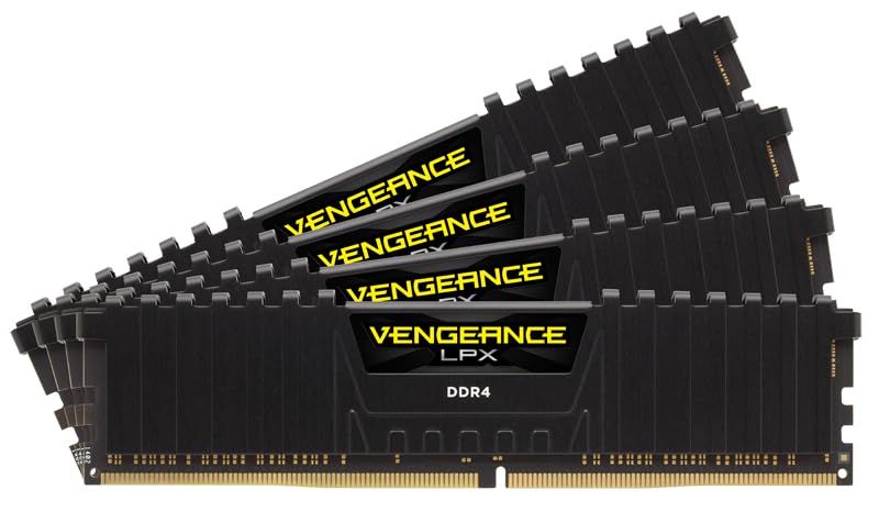 Corsair CMK32GX4M4B3600C18 Vengeance LPX 32GB DDR4 DRAM 3600MHz C18 Kit, Black