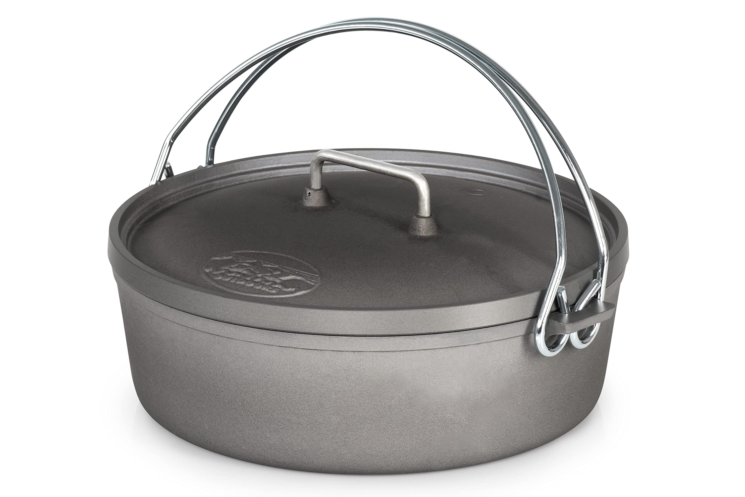 GSI Outdoors 10-Inch Hard Anodized Dutch Oven | Heavy-Duty, Non-Reactive, Rust-Free | Perfect for Open Fire, Camp Coals, Home Oven Use | Dutch Oven for Sourdough Bread, Stews, Soups and More