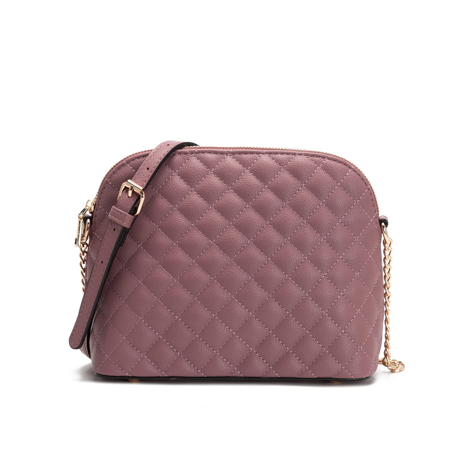 E Quilted Crossbody Bags for Women, Lightweight Medium Camera Bag Top Zipper Shoulder Purse
