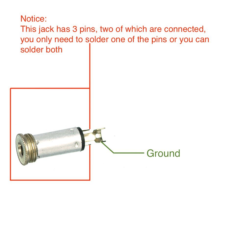 CESS 1/4 Inch TS Female Jack -1/4" Cable Connector for Microphone and Guitar - 6.35mm Mono Socket (4 Pack)