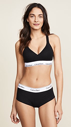 Calvin Klein Women's Modern Cotton Boyshort Panty, Black, Large