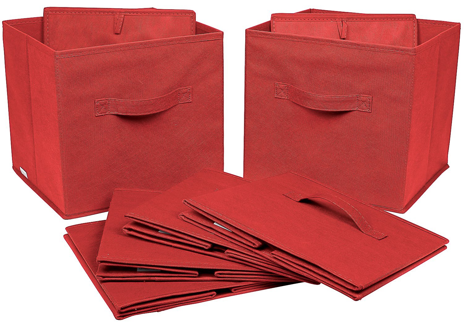 Greenco Foldable Storage Cubes Non-woven Fabric -6 Pack-(Red)