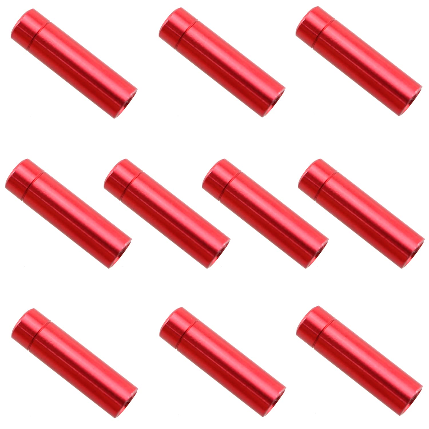 E-outstanding Cable End Crimp 10PCS 4mm Red Aluminum Alloy Bicycle Derailleur Shift Brake Cable End Cap for Mountain Bike Road Bike Bicycle Brake Cable End Cover