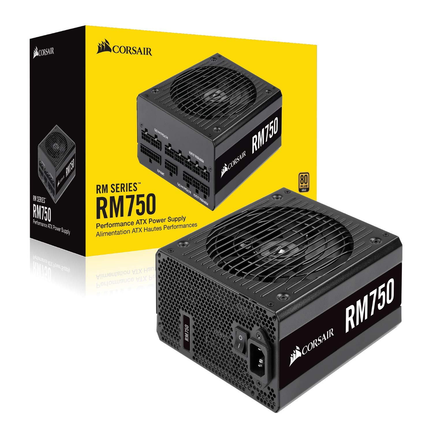 Corsair RM Series, RM750, 750 Watt, 80+ Gold Certified, Fully Modular Power Supply, Microsoft Modern Standby (Renewed)