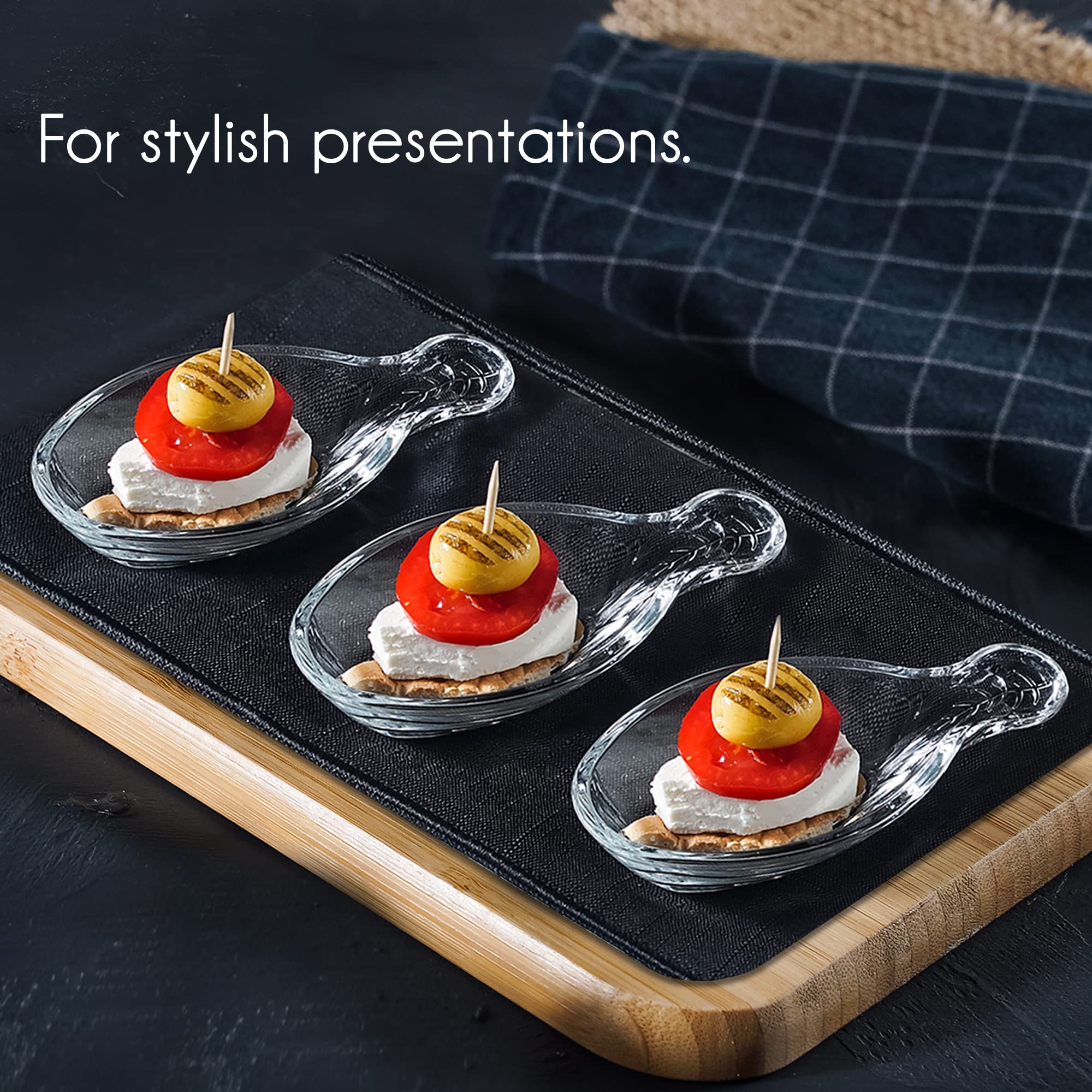 Crystalia Boutique Leaf Shape Glass Bowls Set for Kitchen Prep, Small Pinch Bowls, Clear Glass Cooking and Serving Bowls for Fruit, Sauce, Dipping and Candy Dishes, Mini Decorative Serveware Set of 6