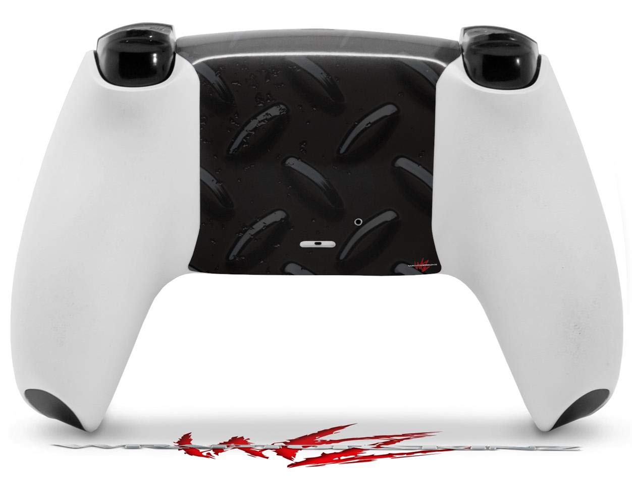 WraptorSkinz Skin Wrap compatible with Sony PS5 DualSense Controller Diamond Plate Metal 02 Black (CONTROLLER NOT INCLUDED)