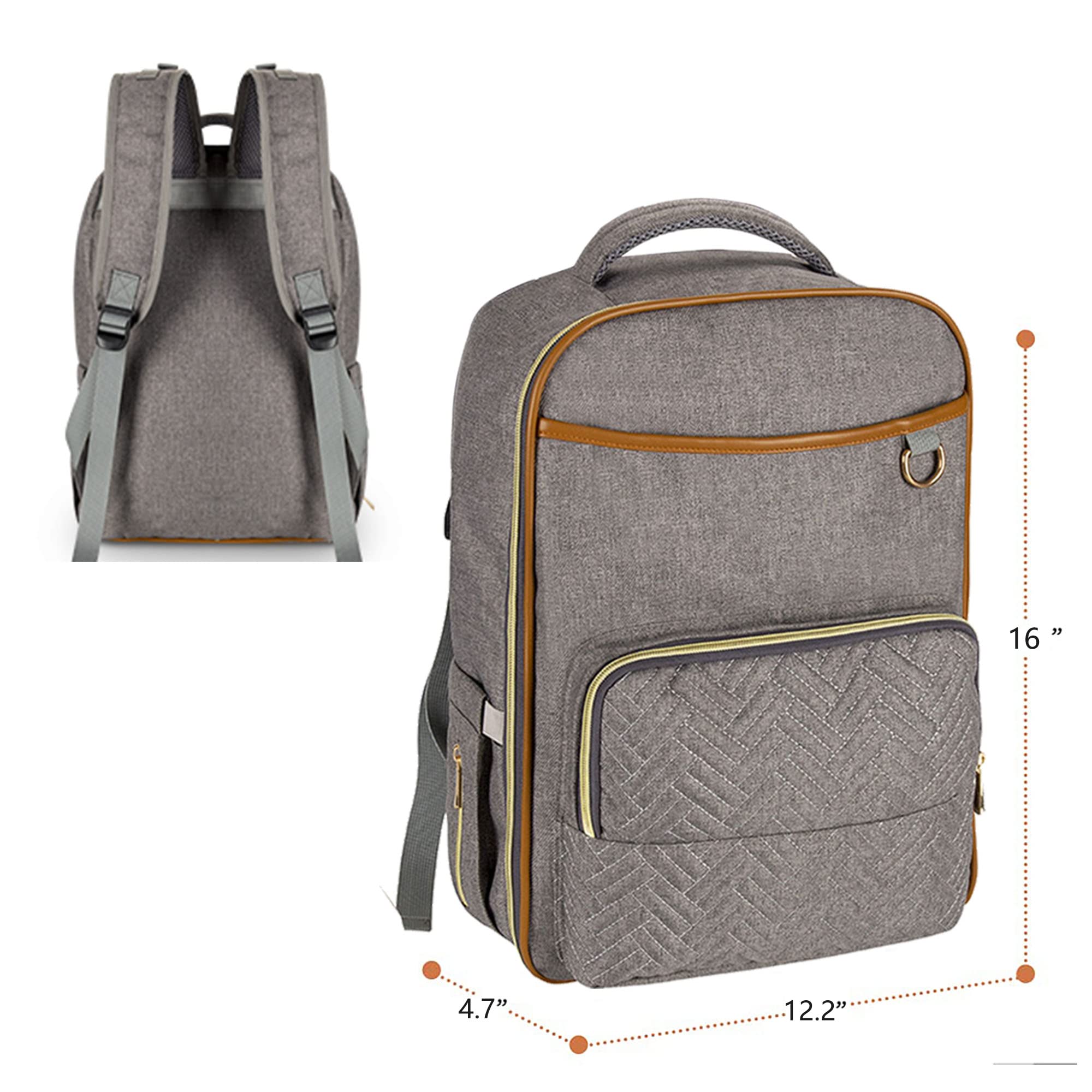 Diaper Bag Backpack Baby Girl Boy Diaper Bag Maternity Nappy Diaper Backpack Waterproof Diaper Bags with Large Capacity Bottle insulation for Mom Dad(Grey)