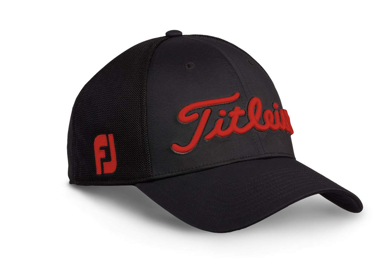Titleist Tour Sports Mesh Hat Staff Collection - 06 Black/RED - L/XL