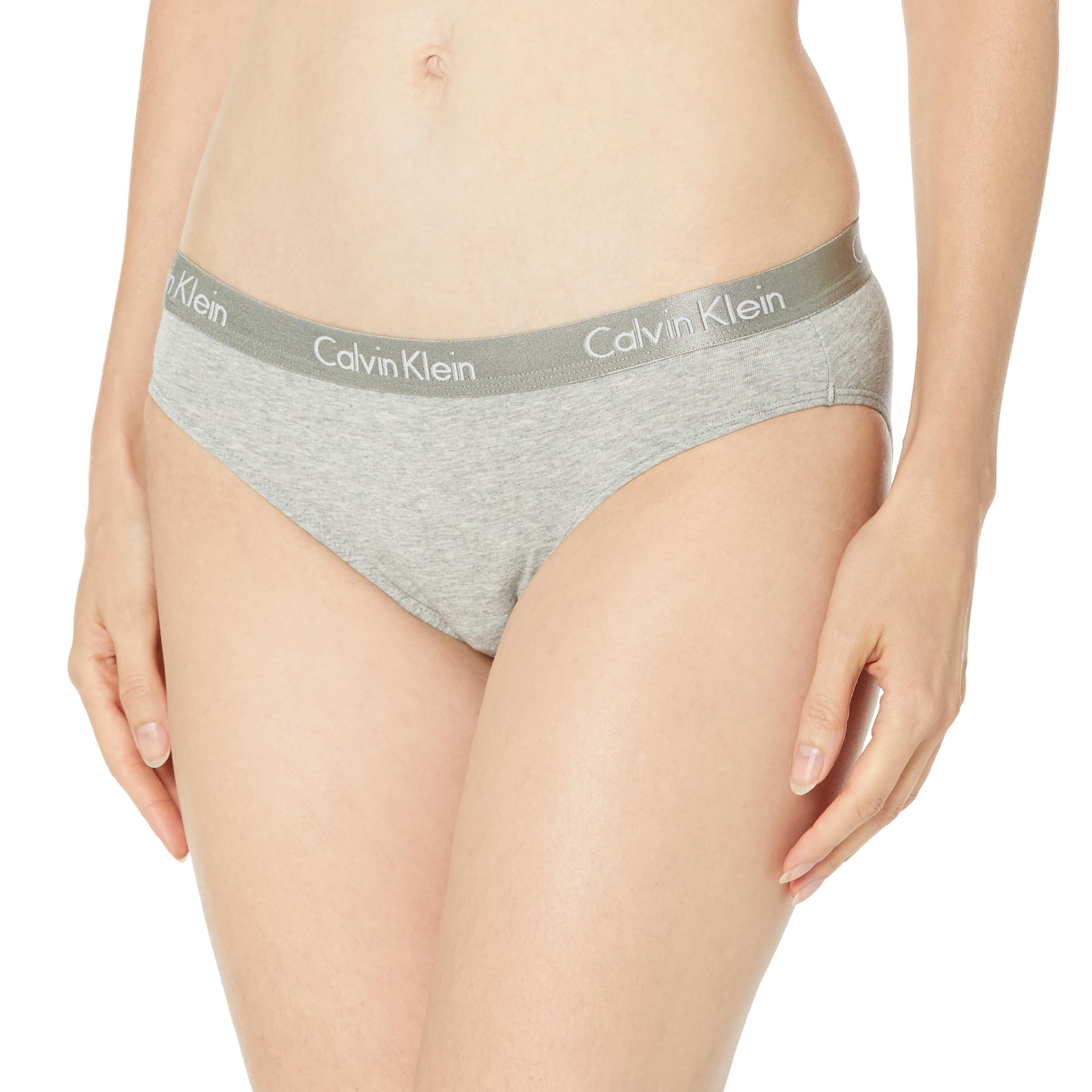 Calvin Klein Women's Motive Cotton Multipack Bikini Panty, Black/Classic White/Grey Heather