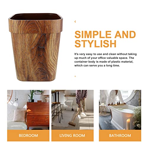 Ipetboom Small Office Desk Trash Can Square Waste Container Bathroom Toilet Paper Bucket Plastic Garbage Can Rubbish Pail Wastebasket for Bathroom Bedroom Kitchen Home Office Dorm Portable Desk