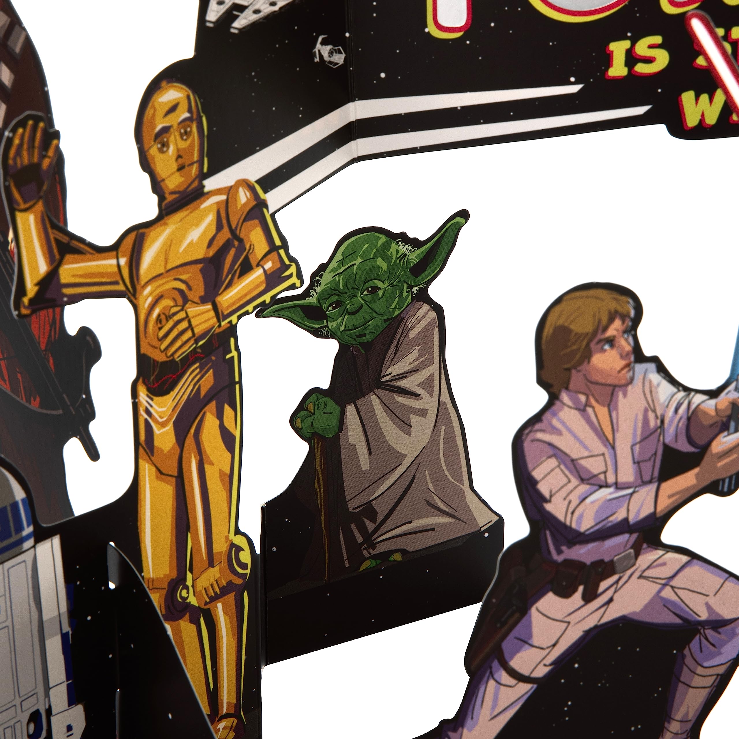 Hallmark Birthday Card - 3D Star Wars™ Luke Skywalker & Darth Vader scene design