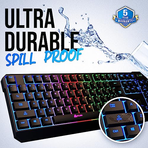 KLIM Chroma Wireless Gaming Keyboard RGB - New 2023 - Long-Lasting Rechargeable Battery - Quick & Quiet Typing - Water Resistant Backlit Wireless Keyboard - Teclado Gamer - PC PS5 PS4 Xbox One Mac