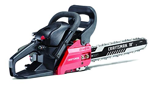 CRAFTSMAN S185 42cc 2-Cycle 18-Inch Lightweight Gas Powered Chainsaw and Automatic Chain Oiler, Liberty Red