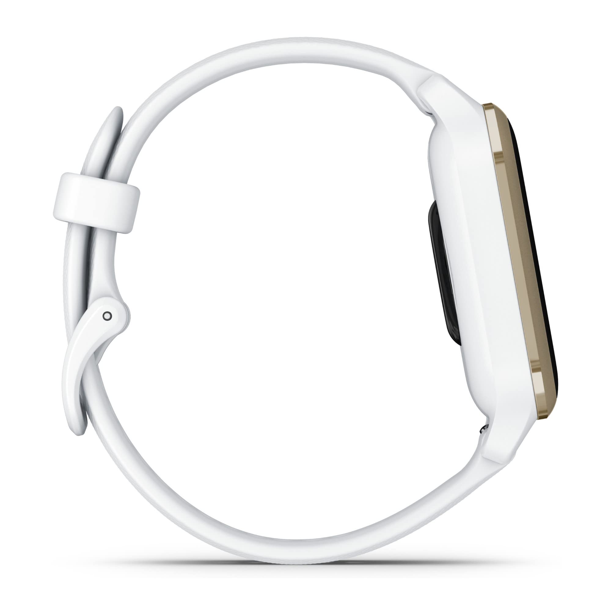 Garmin Venu Sq 2 Smartwatch (Cream Gold/White) Bundle with Powerful Bass Earbuds and Wellness Plus Software (3 Items)