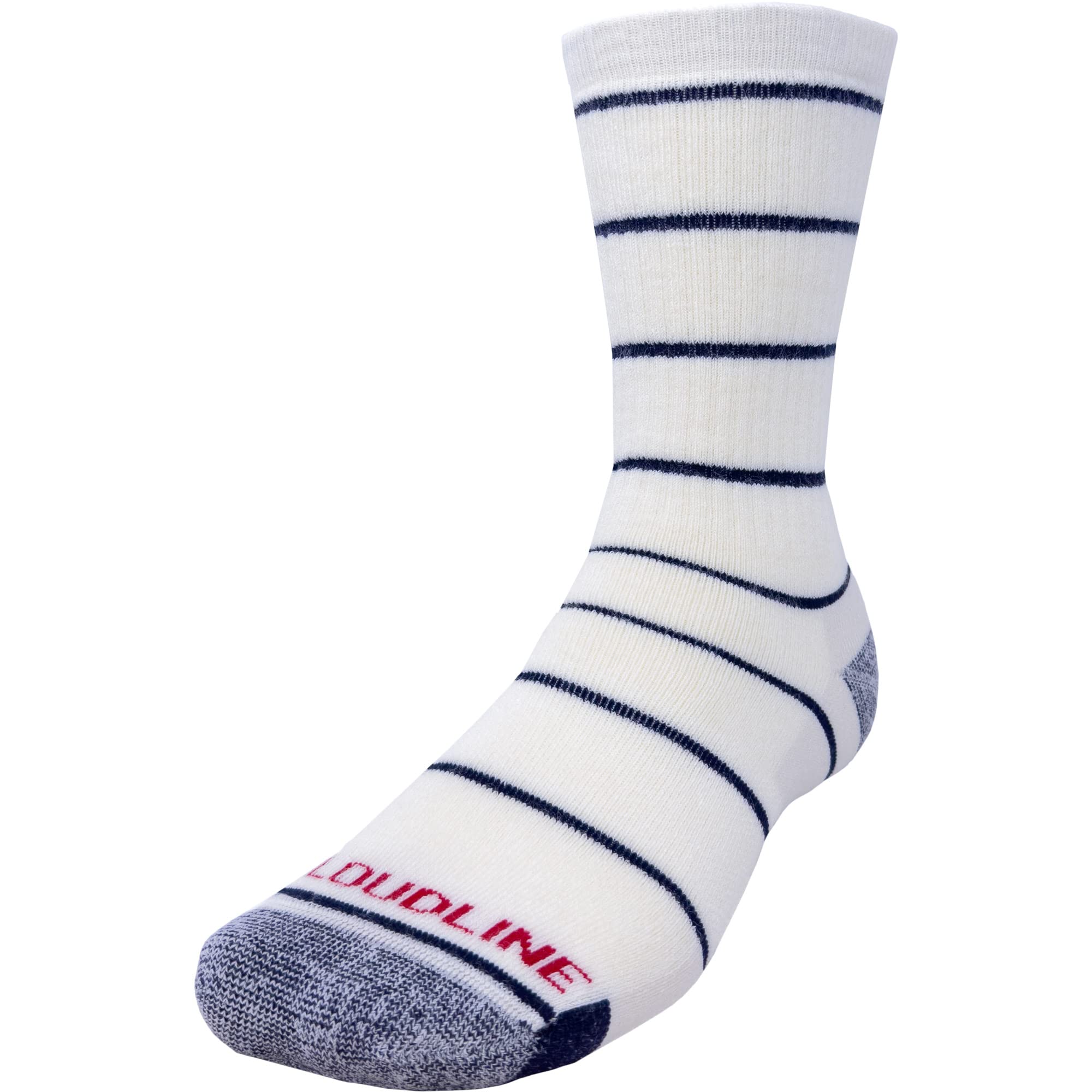 CloudLine Merino Wool Hiking Socks for Women - Full Cushioned, Soft, Breathable, Anti-Blister, Moisture Wicking, Made in USA - White, Size Small, 1 Pair