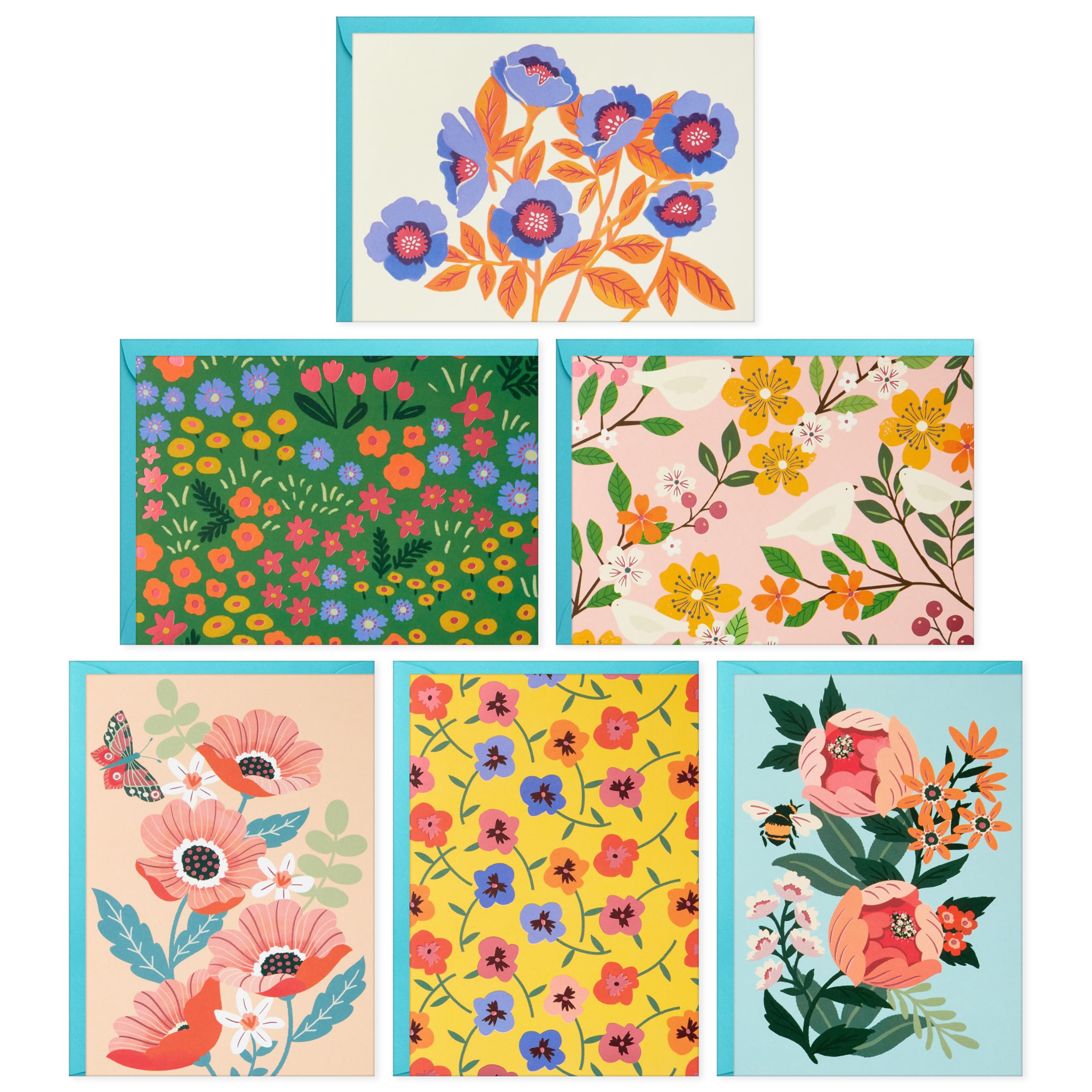 Hallmark Floral Blank Note Card Assortment (24 Blank Cards with Envelopes) for Mother's Day, Spring, Birthdays, Easter, Baby Showers, Thank You