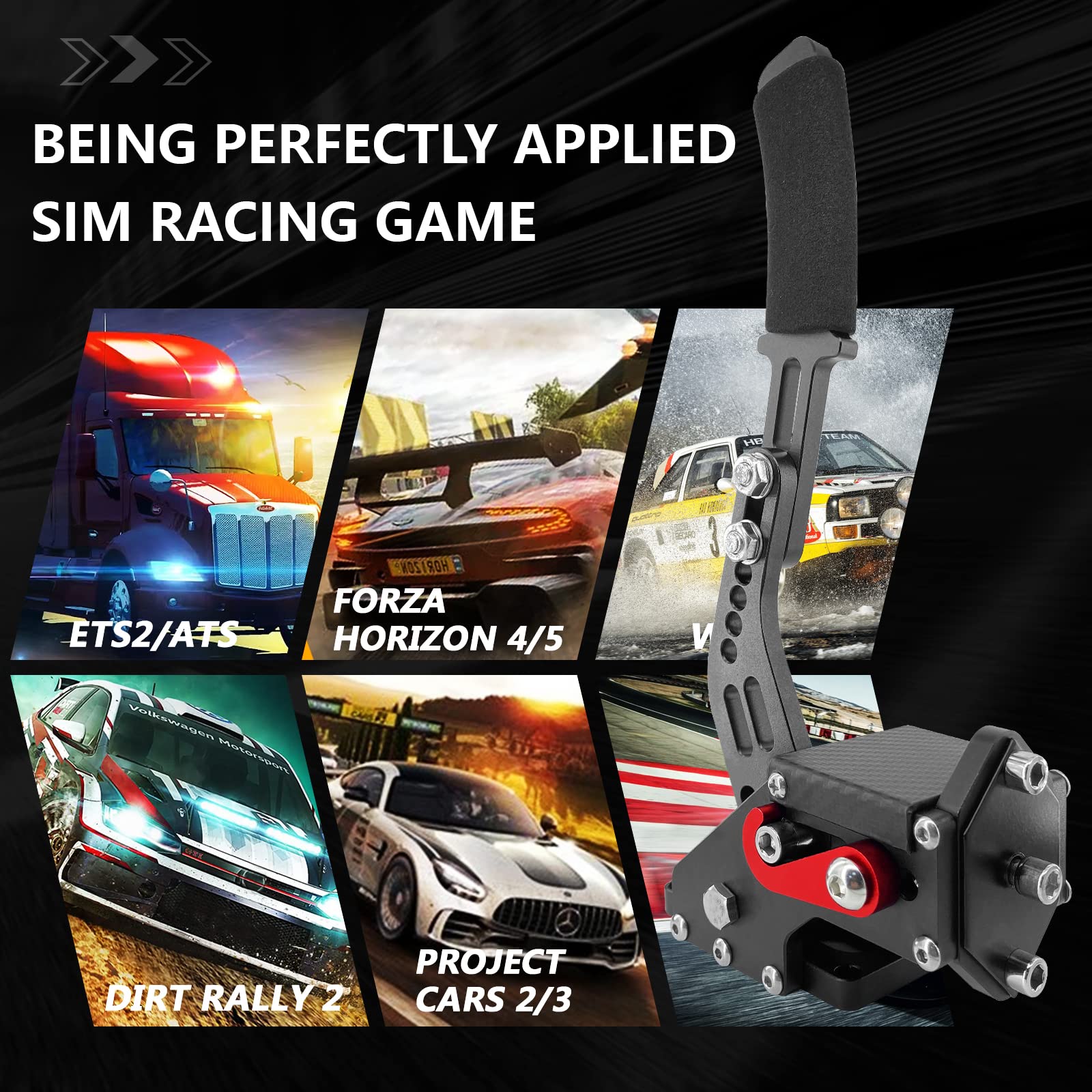 PC Racing Game USB Handbrake, 16-bit USB Handbrake for Racing game Compatible with Logitech G27/G29/G920 T500 T300, Brake Analog Performance Handbrake for Simulated Racing Games: DiRT Rally 2/4, LFS,