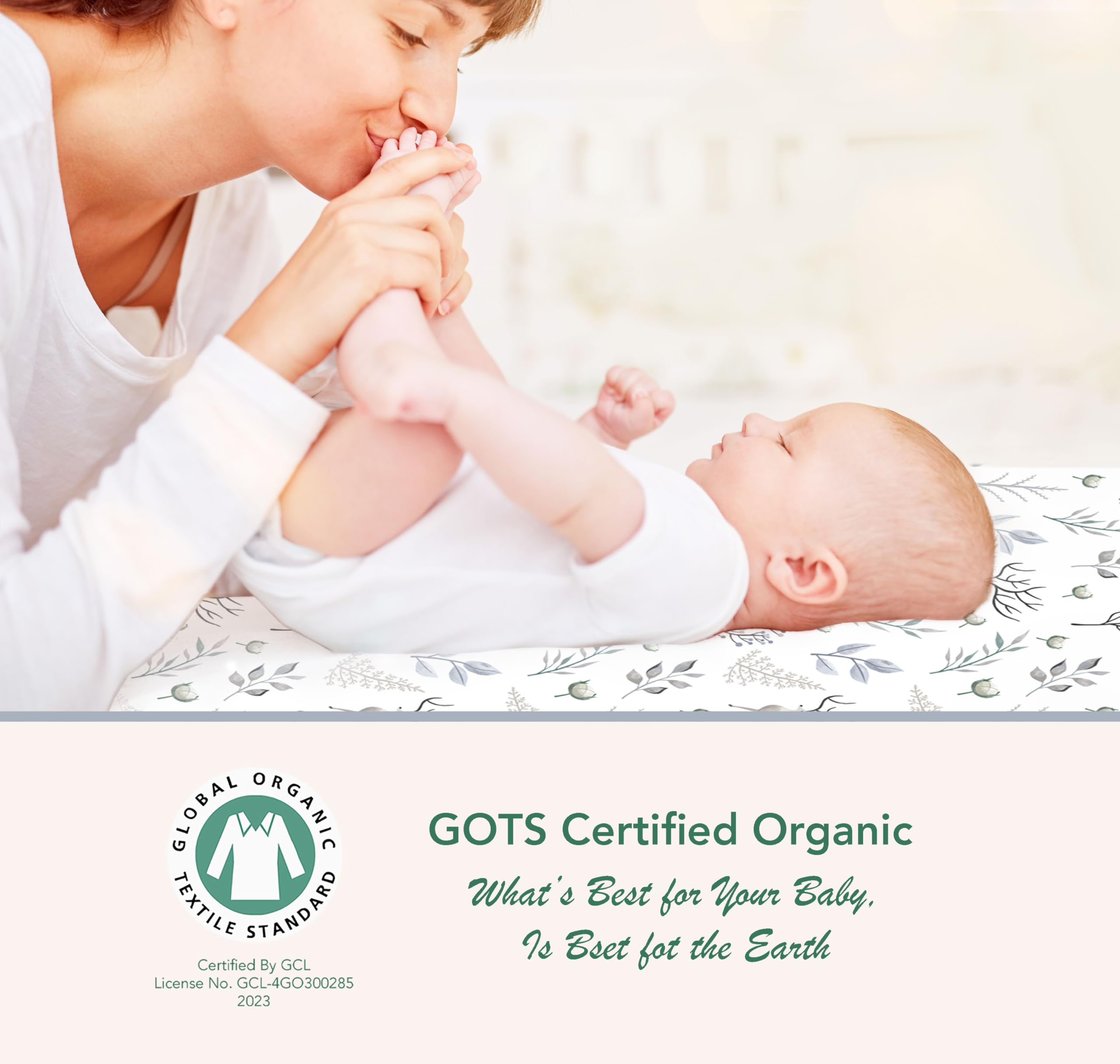 Cambria Baby 100% Organic Cotton Changing Pad Covers or Cradle Sheets with Reinforced Safety Strap Holes. Soft, Pre-Shrunk, and Machine Washable (Roses, Mums and Pink)