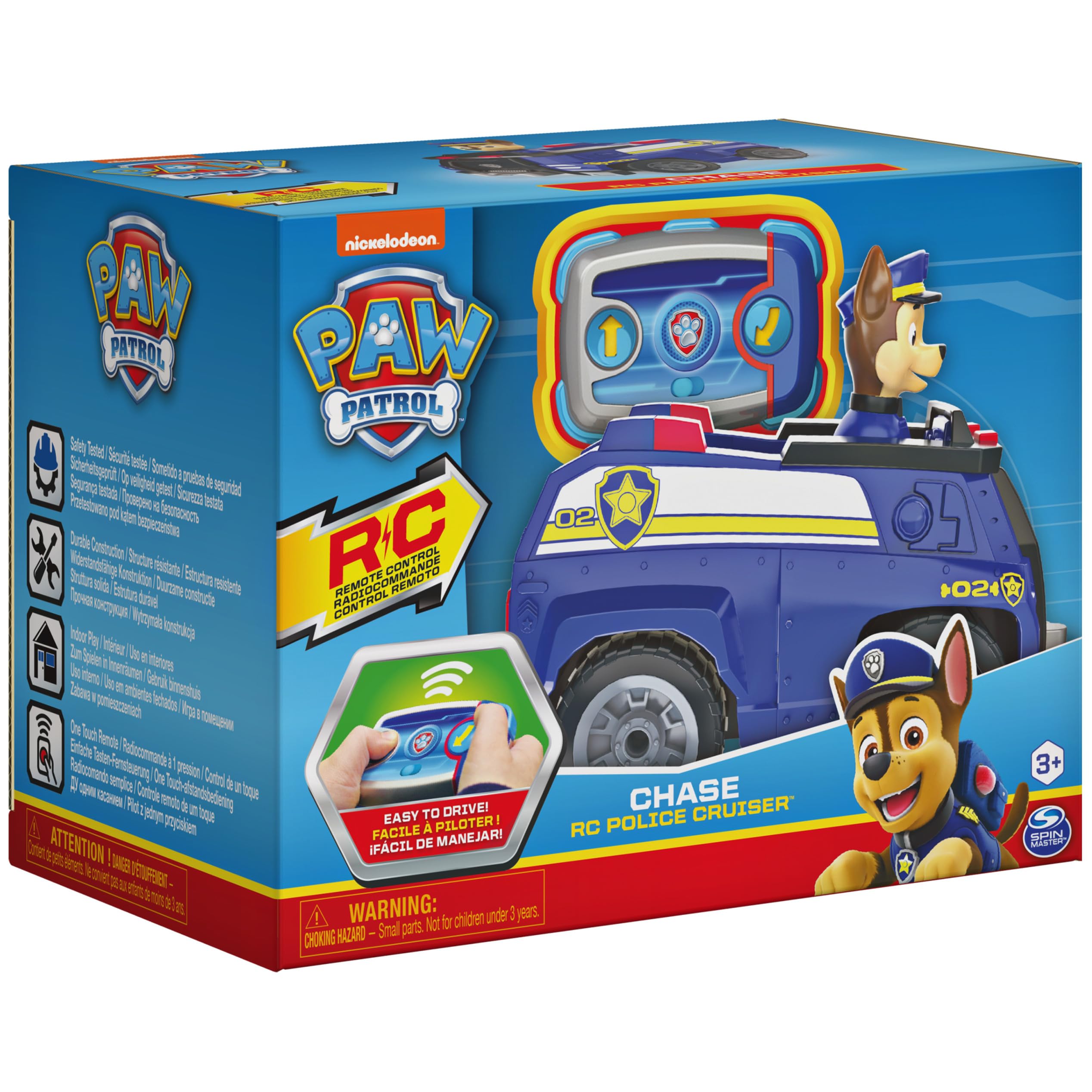 Paw Patrol, Chase Remote Control Police Cruiser with 2-Way Steering, for Kids Aged 3 and Up