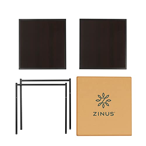 ZINUS Dane 20 Inch Black Frame Side Table / End Table / Easy Assembly, Rich black wood grain (Espresso)