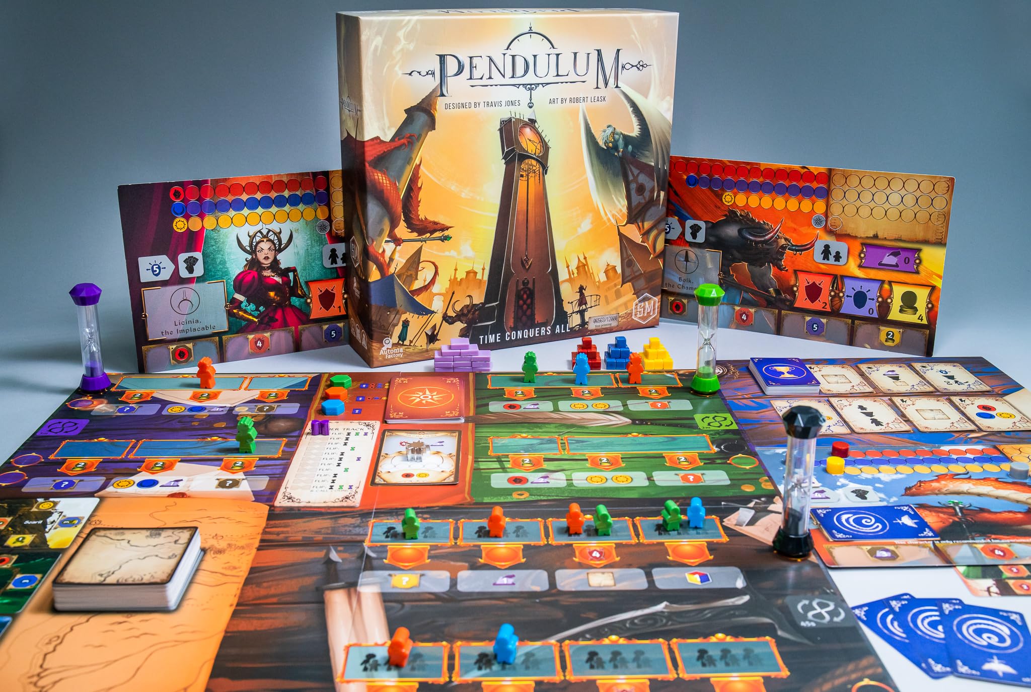 Stonemaier Games: Pendulum | A Worker Placement, Time-Optimization Strategy Board Game | Time is The Most Precious Resource as You Attempt to Rule Dunya | 1-5 Players, 90 Mins, Ages 14+