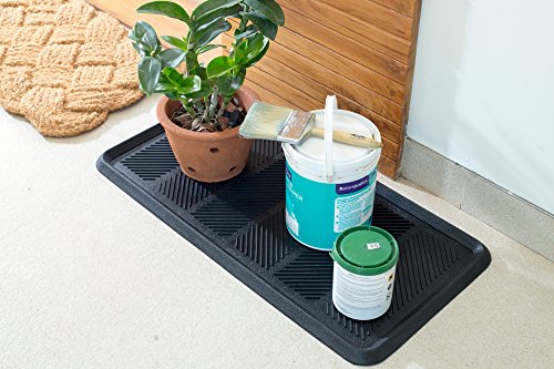 Iron Gate - Heavy Duty Big Foot Boot Tray Door Mat 16x32 - Indoor or Outdoor Use - Multi Purpose - 100% Rubber Construction - Entryway, Garage, Pets, Painting Projects, Clean Ups