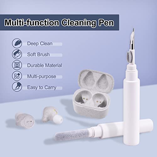 XINLIANG 2Packs Airpods Cleaner Kit, 3 in 1 Designed Soft Brush Multi-Functional Airpod Pro Cleaning Pen for Wireless Earphones Bluetooth Headphones, Keyboard, Camera, Earphone, iPhone(White).