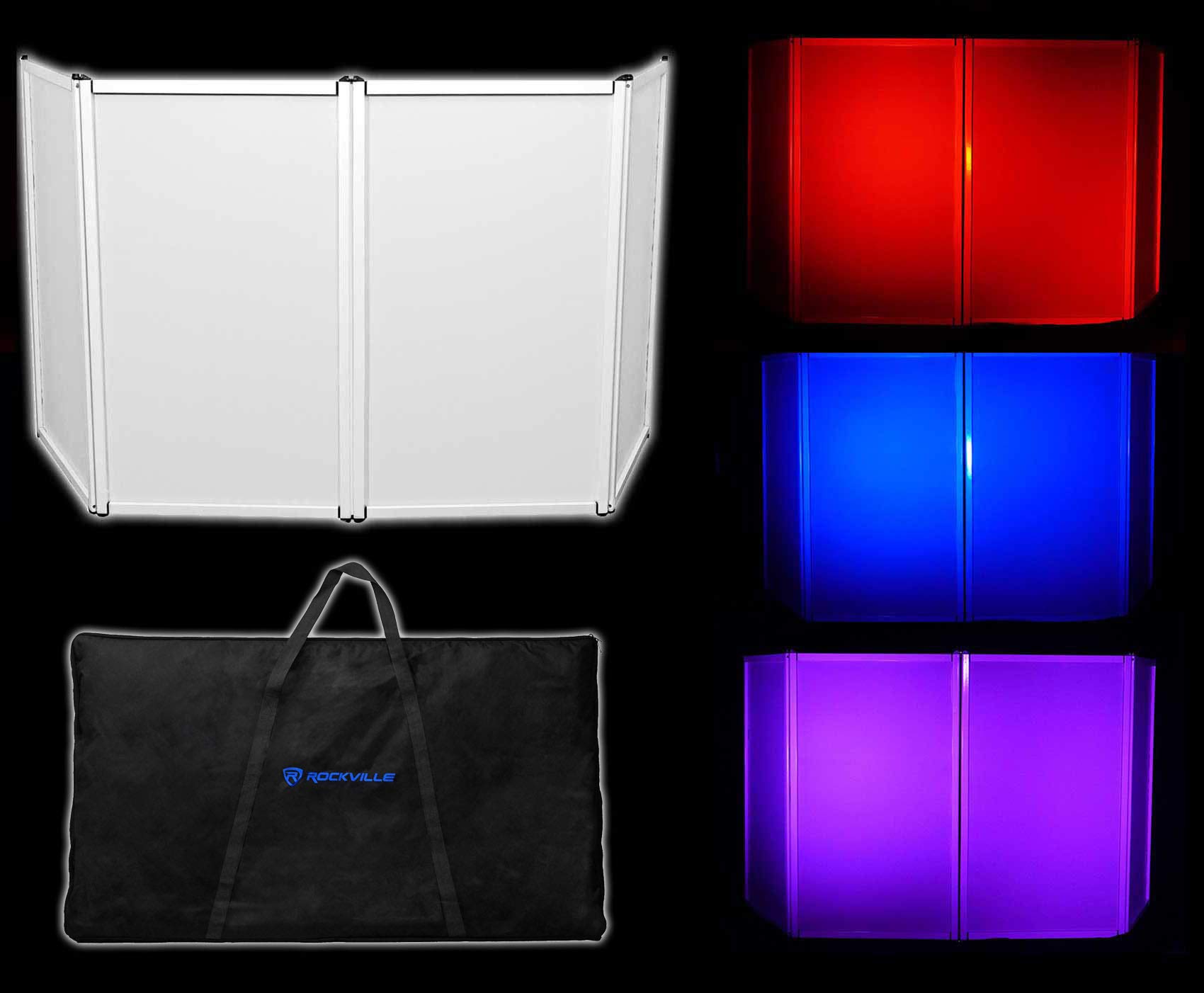 Rockville RFAAW DJ Event Facade Light Weight Metal Frame Booth+Travel Bag+Scrim,White