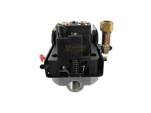 Lefoo Pressure Switch Control 90-125psi 4 Port Heavy Duty 26 Amp for Air Compressor LF10A-4H-1-NPT1/4-90-125