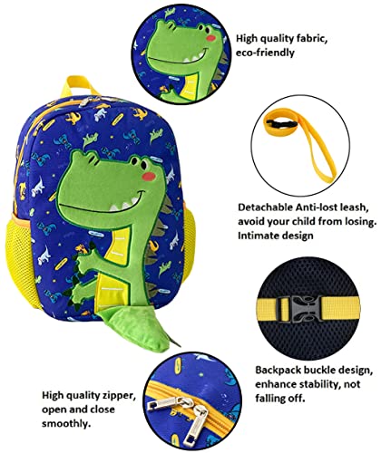 DB toddler dinosaur backpack with leash, Kid harness backpack for Boys Girls Baby, child leash Preschool bookbag, Anti lost backpack toddler