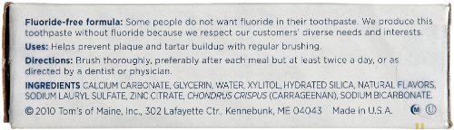 Tom's of Maine, Fluoride Free Antiplaque & Whitening Toothpaste - Peppermint, 1 Ounce