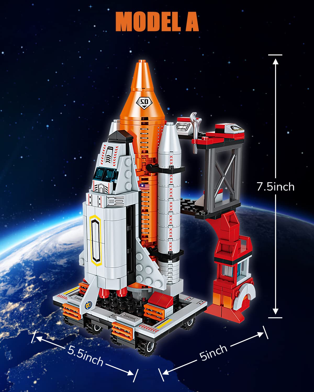 Enourly Space Exploration Shuttle STEM Toy 70018 Building Kit for Boys & Girls (566 Pieces)