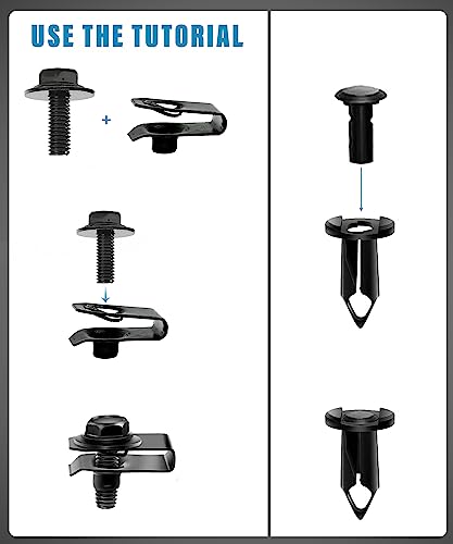 Zlirfy 35PCS Engine Under Cover Splash Shield Guard Body Bolts Screws,Bumper Fender Liner Push Retainer Fastener Rivet Clips,Bumper Clips Extruded U-Nuts Kit,Replacement for G35 G37 FX35 FX45