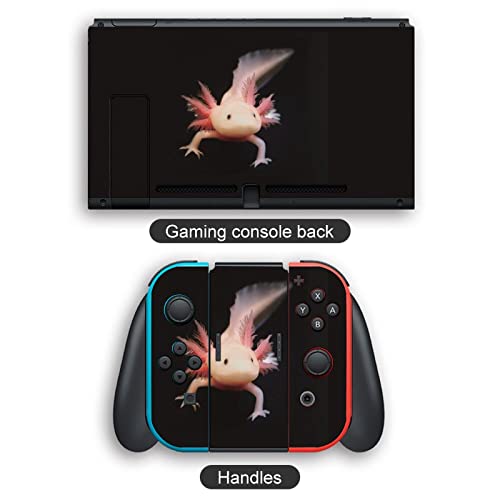 Cute Newt Axolotl Decal Stickers Cover Set Full Wrap Skin for Switch Protection Faceplate Sticker for Switch