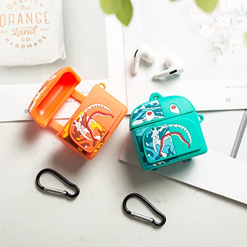 Semeving Compatible with Airpods Pro Case Cover,Cute 3D Anime Case for Airpods Pro for Women/Men(Green)