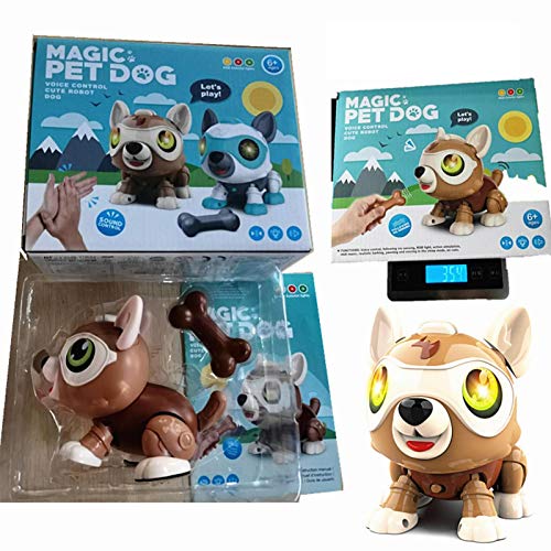 LANGYA DIY Robot Dog Toy, Electronics Pet Dog Interactive Smart Puppy Responds to Bark Run Eat Sleep Snore Yawn with Bone for Kids 2,3,4,5,6,7,8,9,10 Year Olds and Up, Ideal for Kid