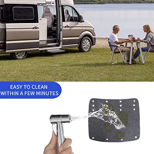 weruisi RV Step Covers 4 Pack RV Step Rugs Wrap Around Camper Stair Rugs for Radius Steps Keep Your RV Cleaner Works on Electrical and Manual RV Steps… (22" Wide)