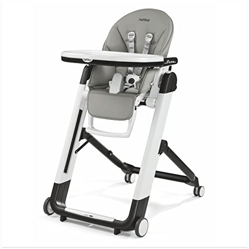Peg Perego Siesta โ Multifunctional Compact Folding High Chair โ From Birth to Toddler โ Recliner and High Chair โ Made in Italy โ Ice (Grey)