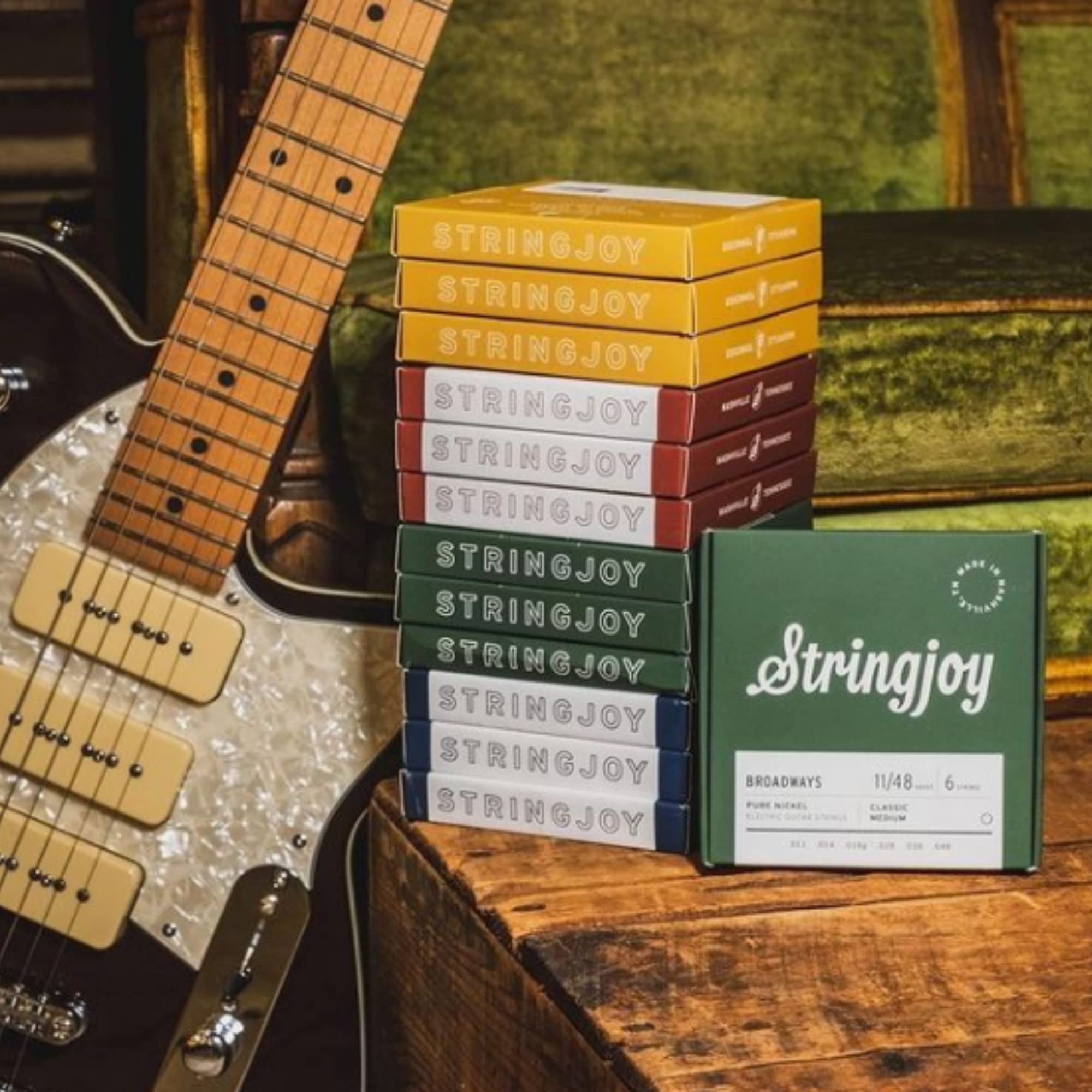 Stringjoy BAL14B Baritone Signatures Nickel Electric Guitar Strings, 14-64 Balanced Medium Gauge, Baritone Guitars Strings Electric 6 String Set