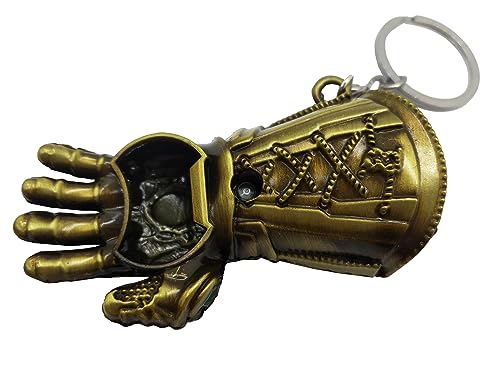 Xwbella Keychain, Infinity Gauntlet Key Chain Metal Key Ring, Cool Gifts for Men, Husband, Boyfriend (Bronze)