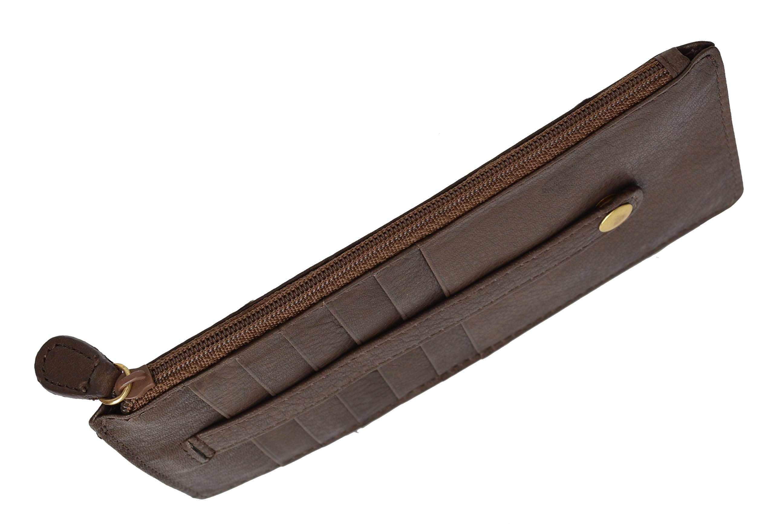 Rolfs Slim Money Organizer Id Card Credit Card Holder Wallet (Brown)