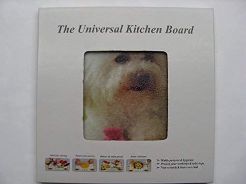Direct2home 8x8 Bichon Frise Kitchen Counter Art Tempered Glass Cutting Board Surface Saver Bar Prep