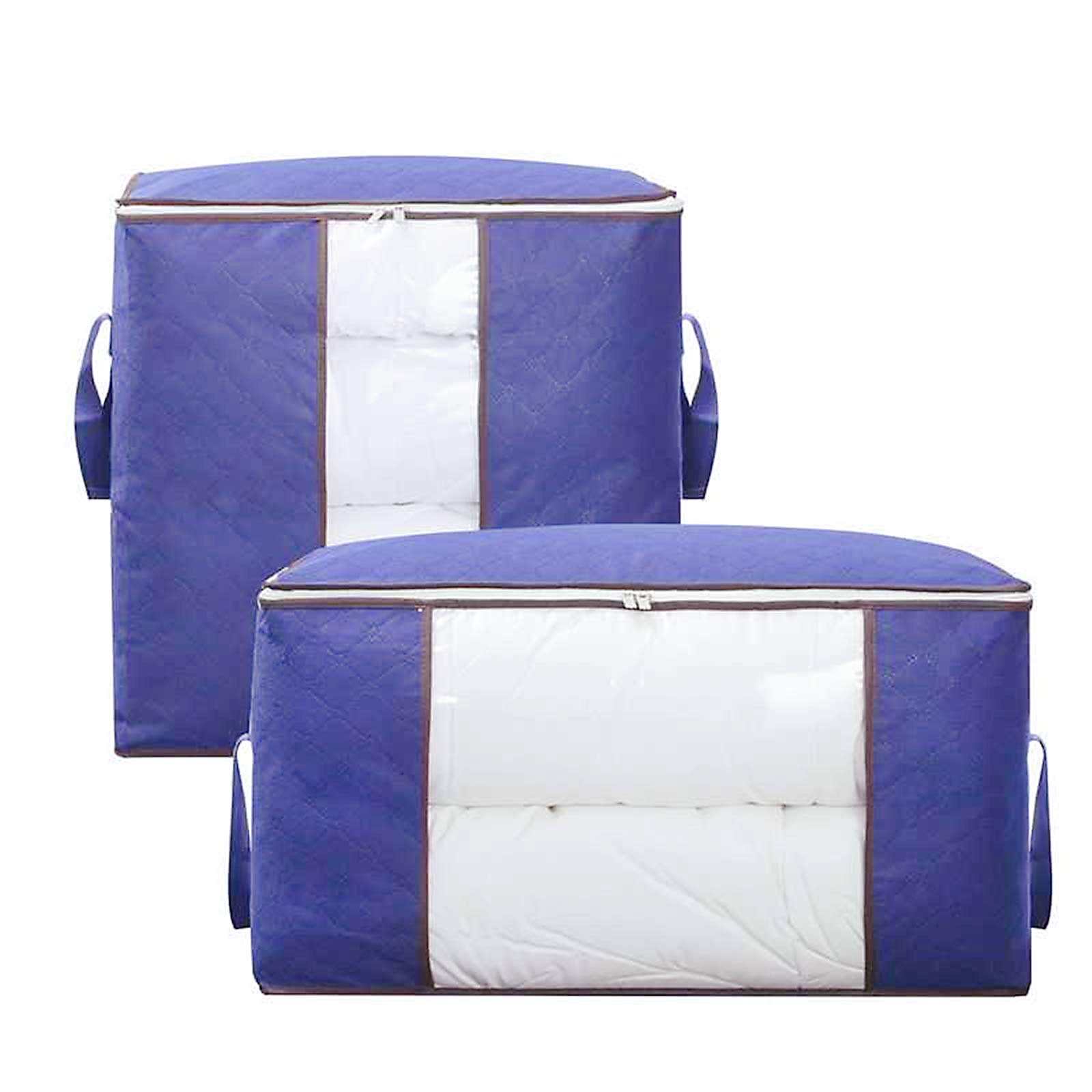 SZLY (2 Pieces) Large-Capacity Clothing Storage Bag with Reinforced Handles and Sturdy Zipper, Suitable for Clothes, Quilts, Blankets