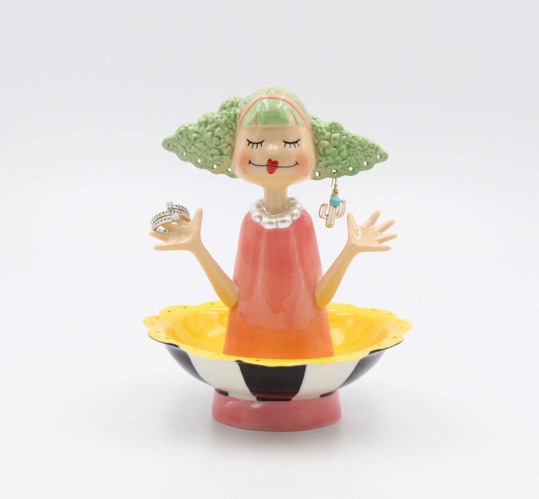 Cosmos Gifts Corp Fine Porcelain Vanity Lady Jewelry Tray Earrings Ring Bracelet Holder Figurine (Jewelry Accessory Not Included), 7 1/2" H