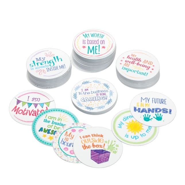 Really Good Stuff Confidence Chips â 100 Empowering, Motivational, Positive Affirmations â Encourage Positive Feelingsâ Social-Emotional Learning â SEL for The Home and Classroom