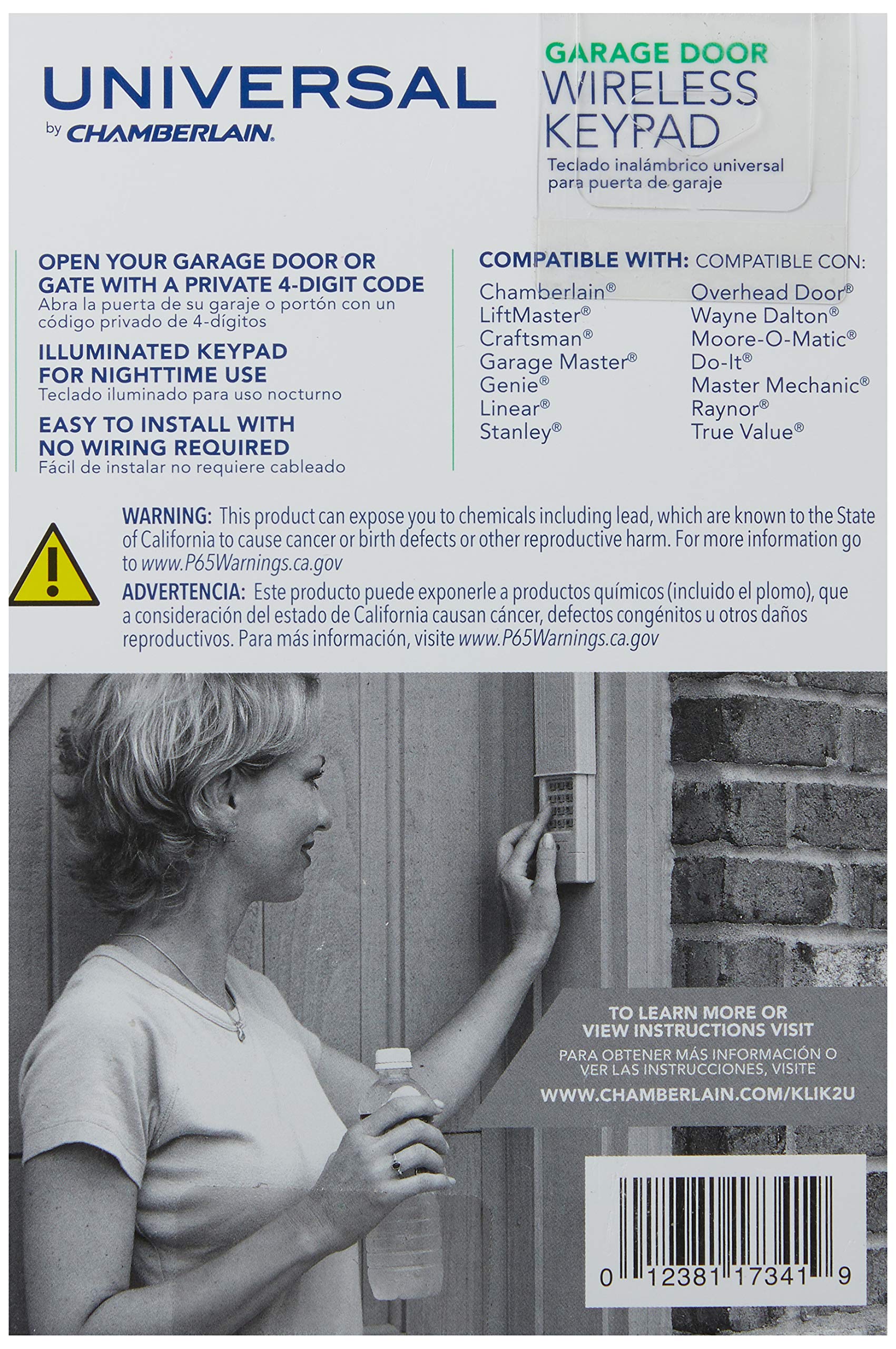 CHAMBERLAIN Clicker Keyless Entry KLIK2U-P2 and CHAMBERLAIN Smart Garage Control - myQ-G0401-ES