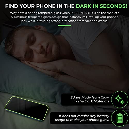 SCREENSABER Luminous Screen Protector for iPhone 11 / iPhone XR 6.1 inch Glow In The Dark Tempered Glass (Pink)